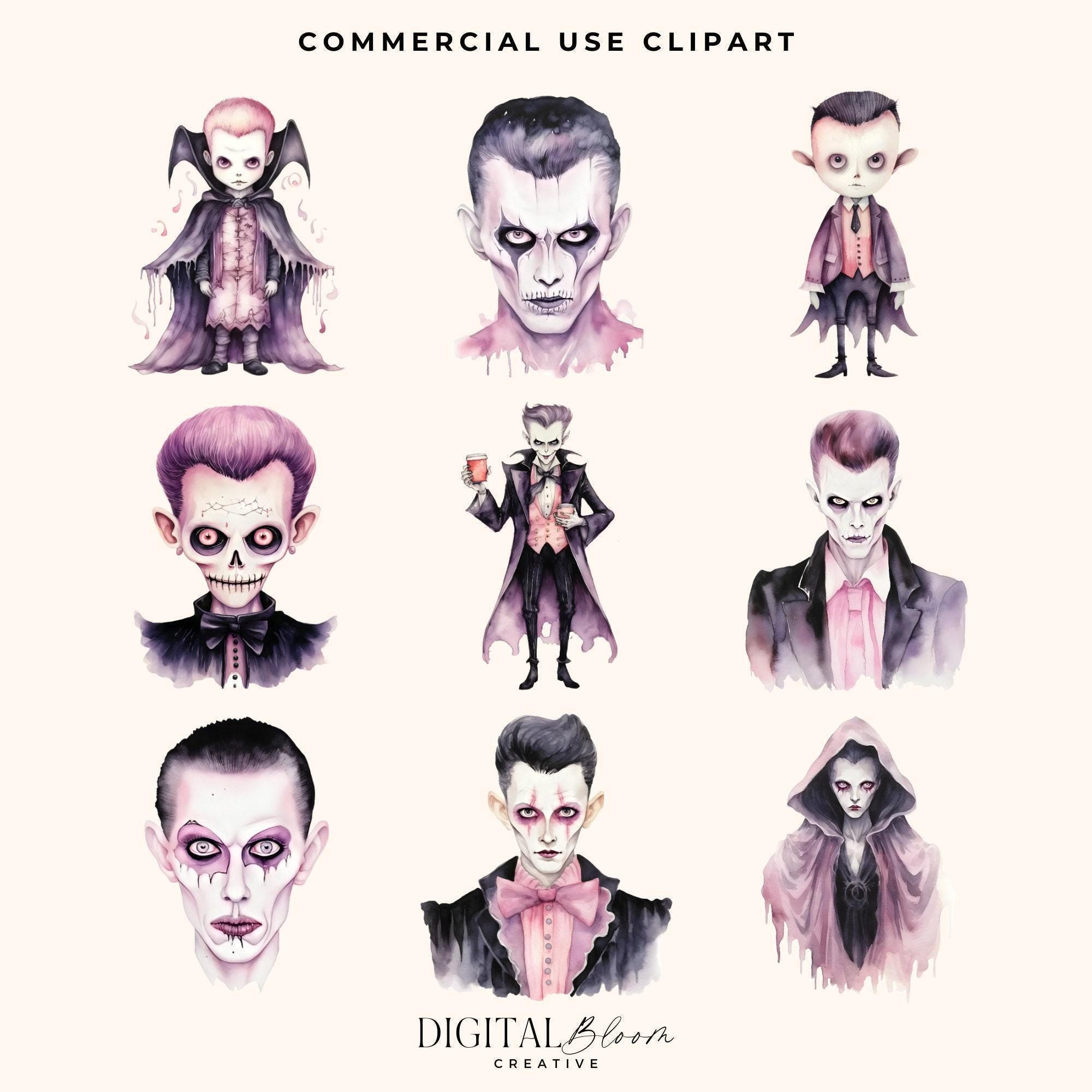 Pink Halloween Male Vampire Clipart Spooky PNG Graphics Halloween Clip ...