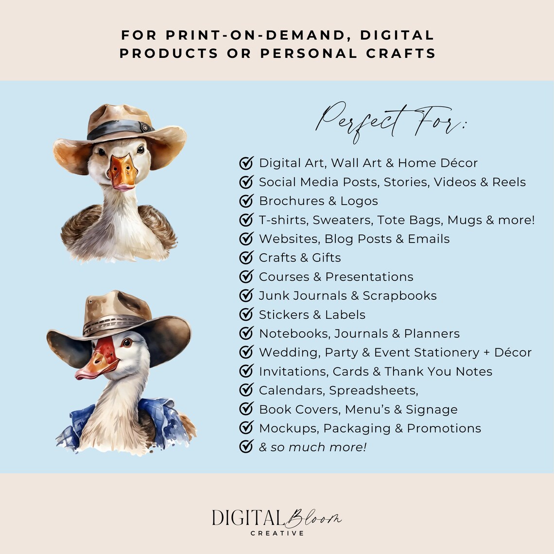 Cowboy Goose Clipart Western Duck PNG Cute Funny Animals Silly Goose ...