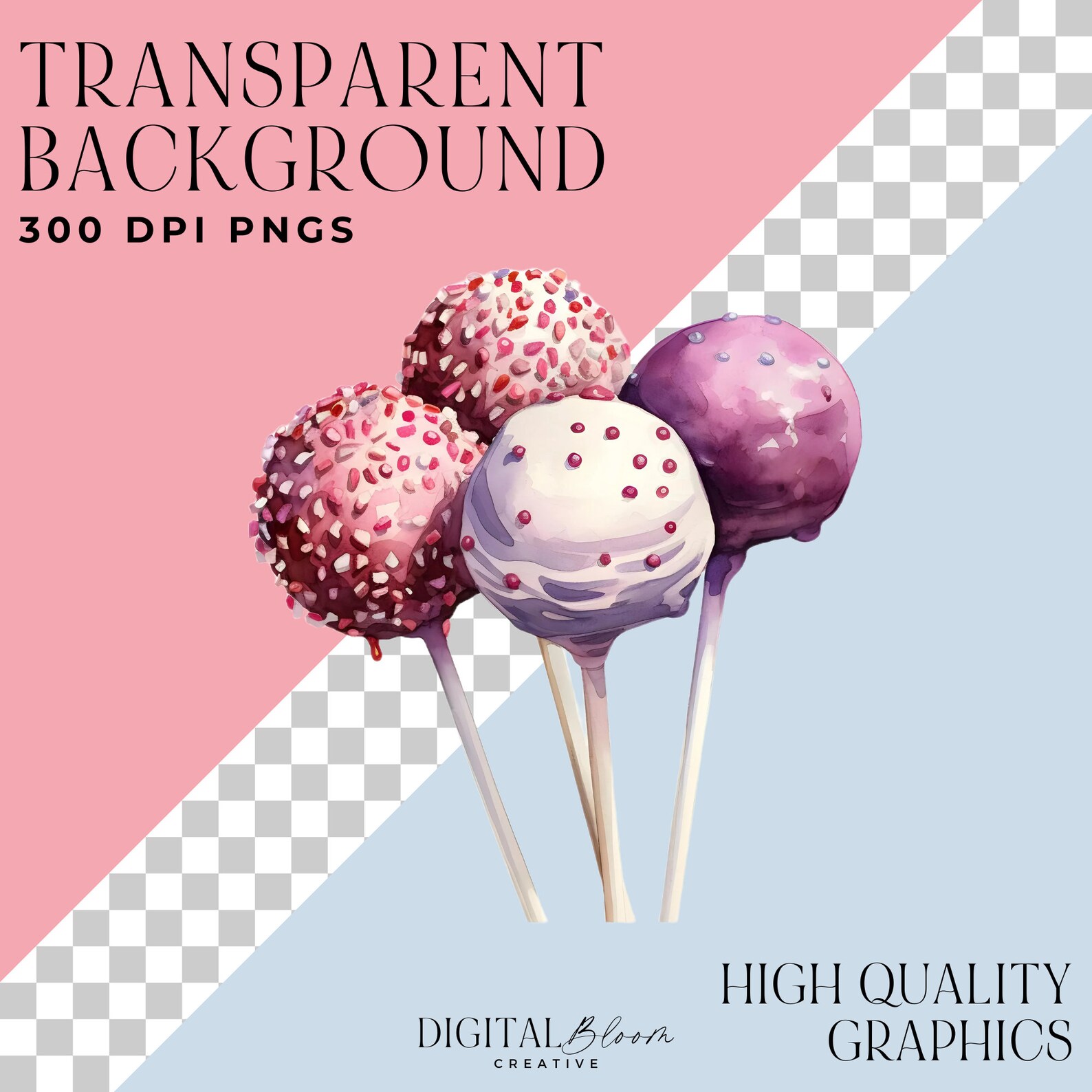 Cake Pop Clipart Birthday Sweet Treats Summer Party Clip Art Dessert ...