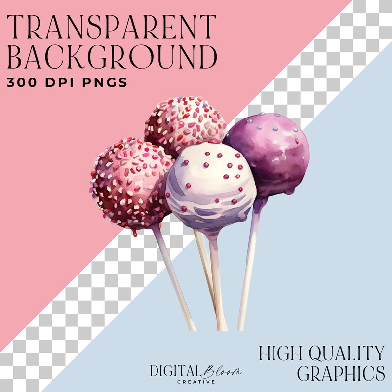 Cake Pop Clipart Birthday Sweet Treats Summer Party Clip Art Dessert ...