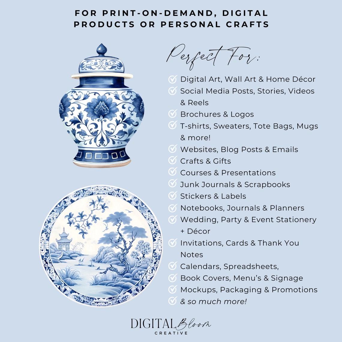Chinoiserie Vase Clip Art Elegant Blue White Ginger Jar Porcelain Vase ...