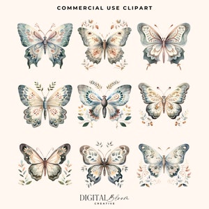 Neutral Boho Butterfly Folkie Clipart Butterflies Graphics Transparent ...