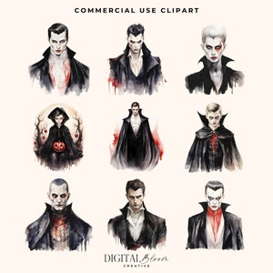 Vampire Clipart Spooky Male Vampire PNG Graphics Quirky Halloween Clip ...