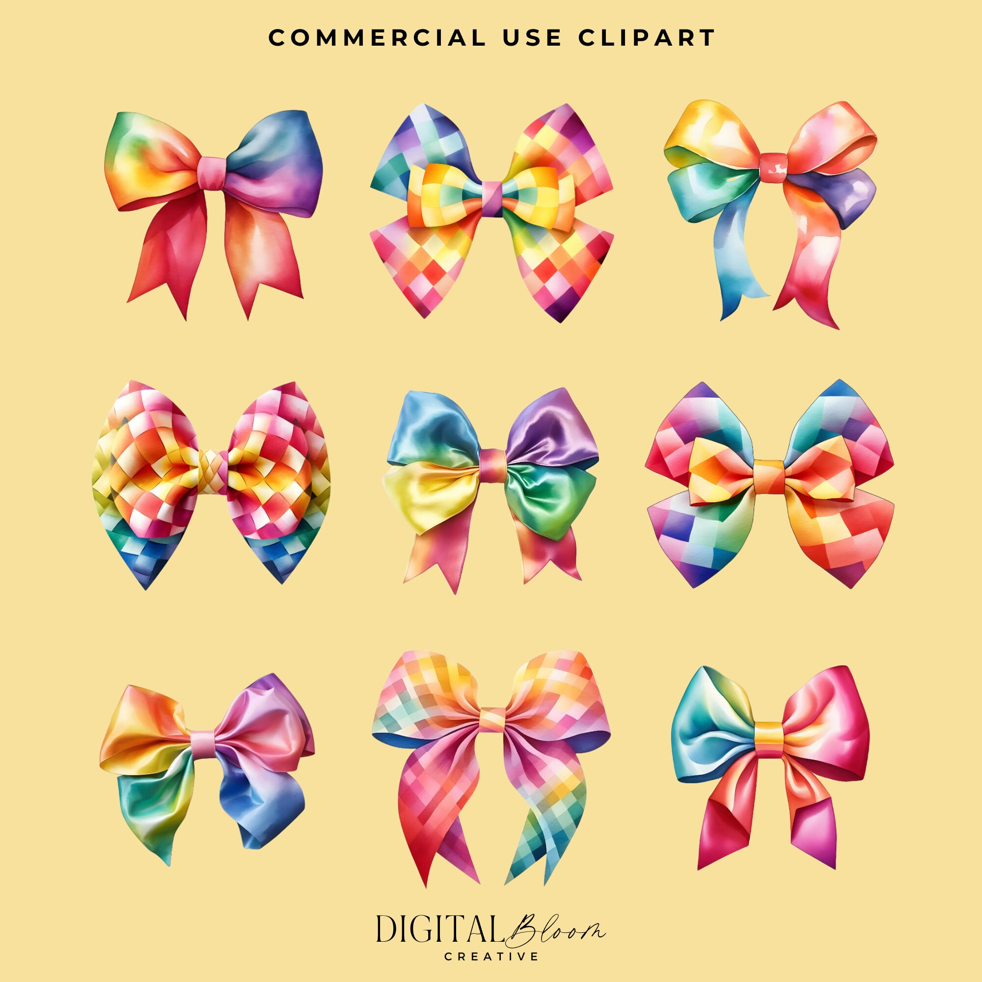 Rainbow Watercolor Coquette Bow, Ribbon Bow Clipart Transparent Png ...