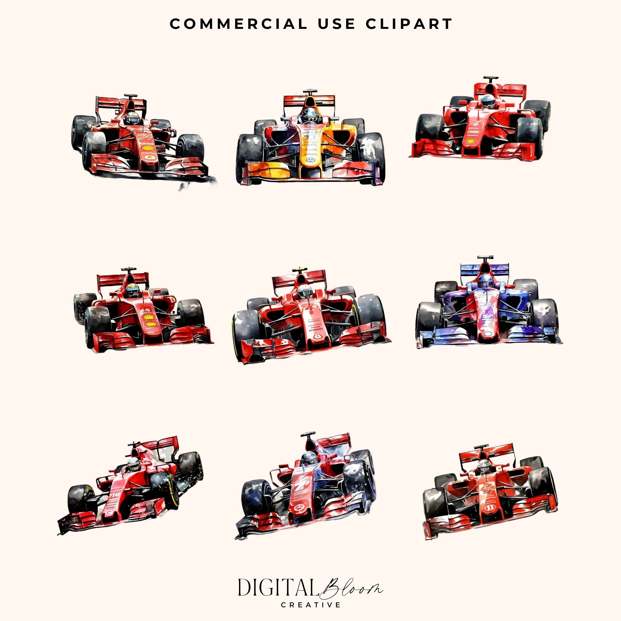 Race Car Clipart Pack Transparent Png Watercolor Scrapbook Fast Car ...