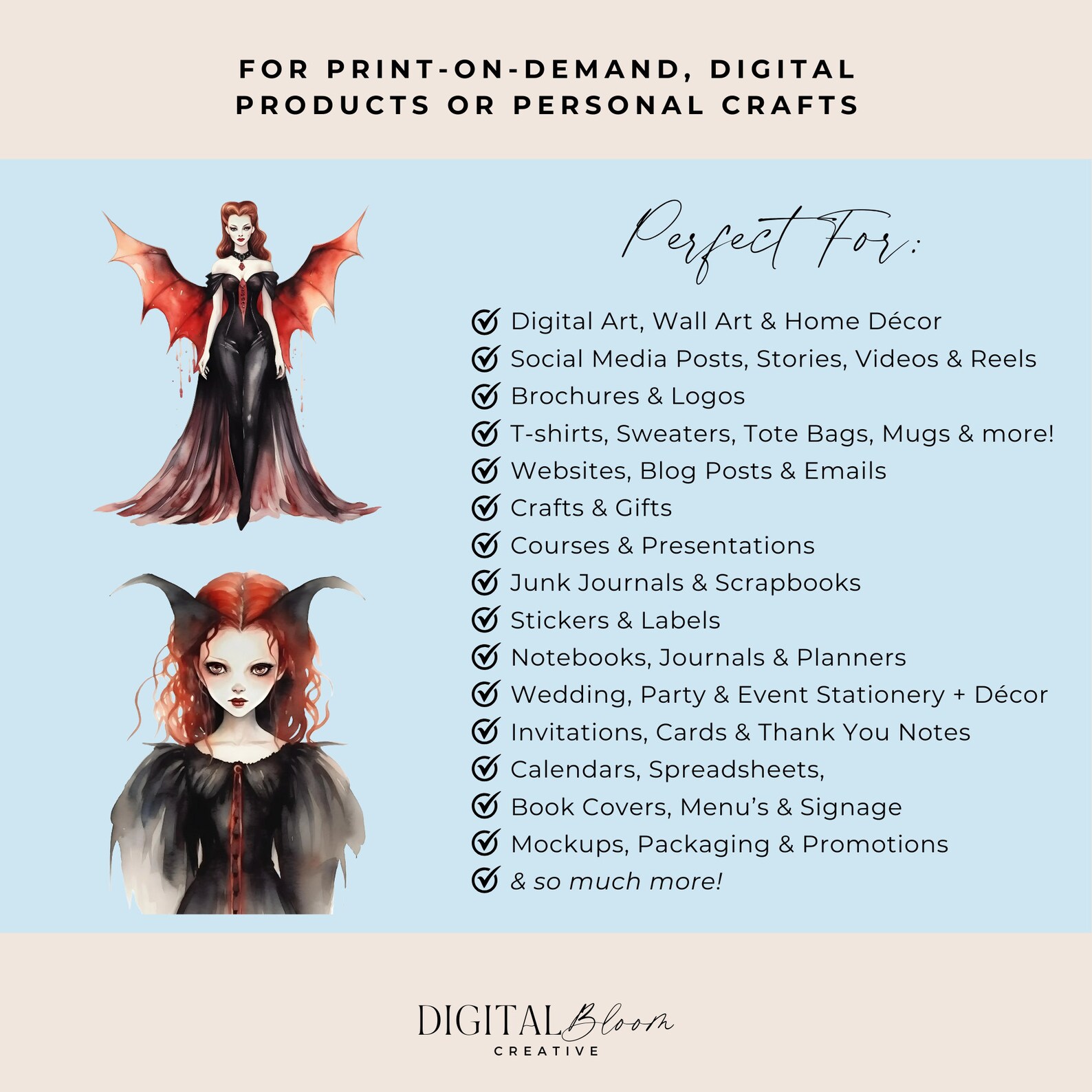 Vampire Clipart Spooky Female Girl Vampire PNG Graphics Quirky ...
