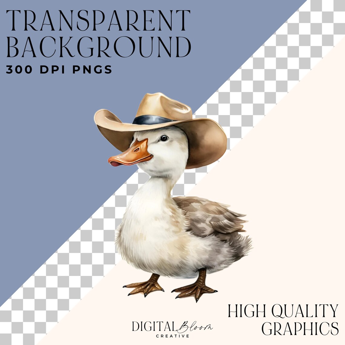 Cowboy Goose Clipart Western Duck PNG Cute Funny Animals Silly Goose ...