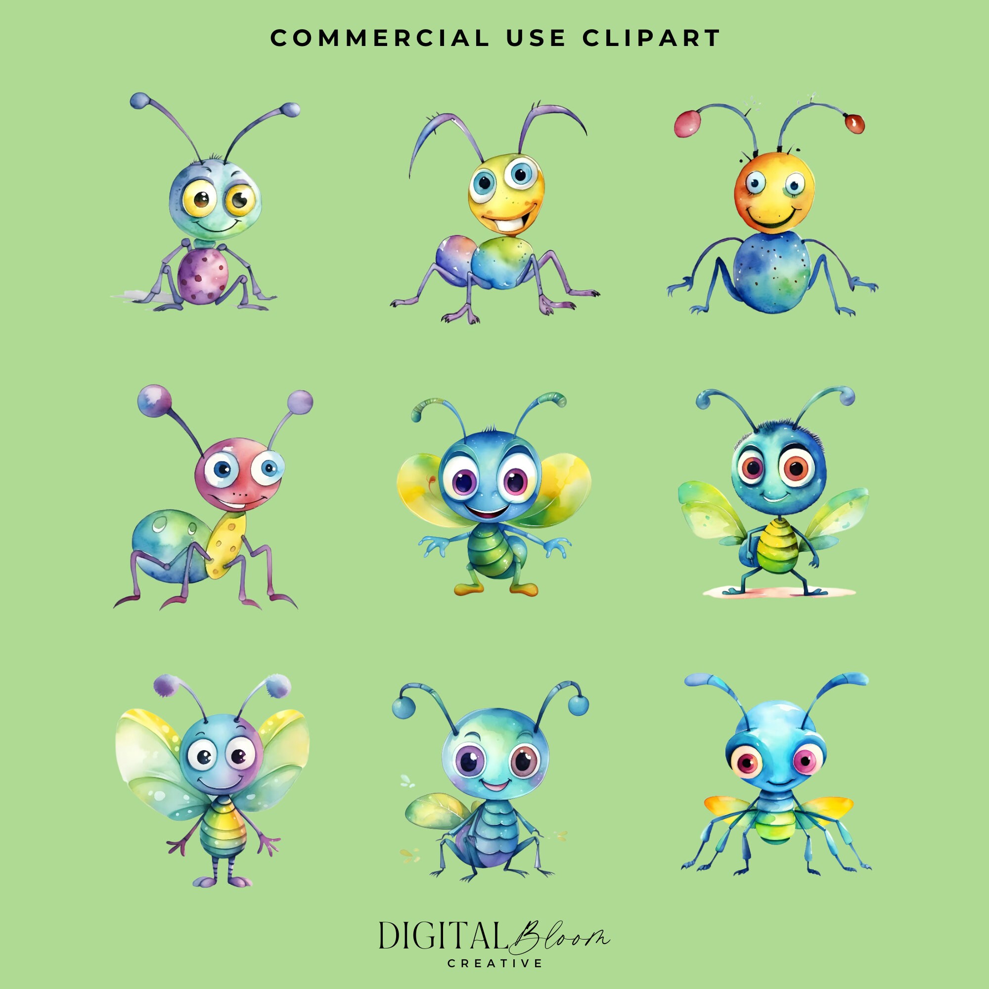 Ant Clipart Cute Watercolor Ants Nursery Décor Insect Teacher Home ...