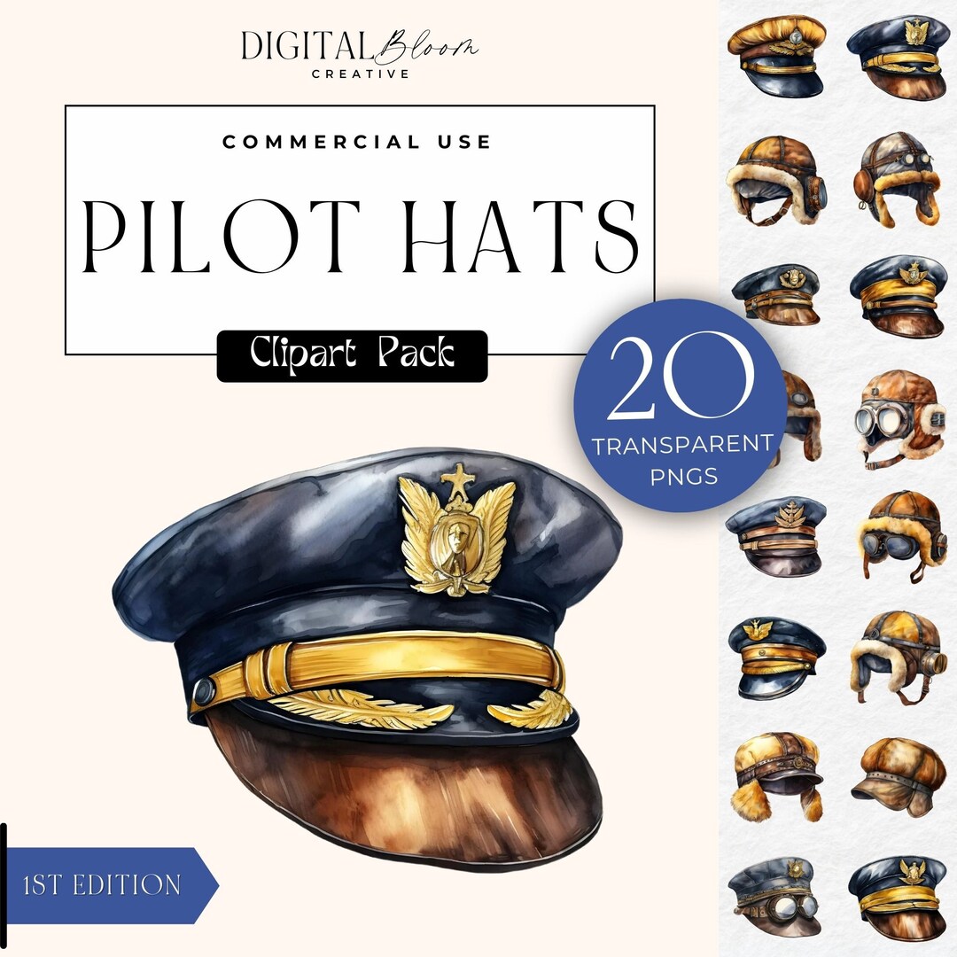 Pilot Hut Clipart transparent png Aquarell Scrapbook Fliegermütze Clip ...