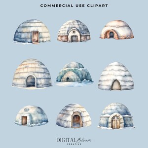 Igloo Clipart Eskimo Watercolor Clip Art North Pole PNG Winter Ice ...