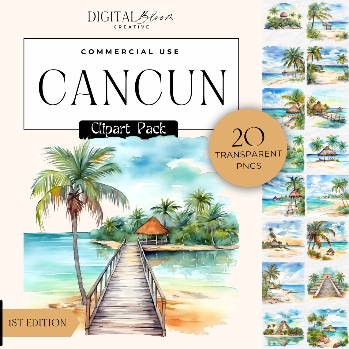Cancun Clipart Summer Vacation PNG Nature Landscape Graphics Beach Clip ...