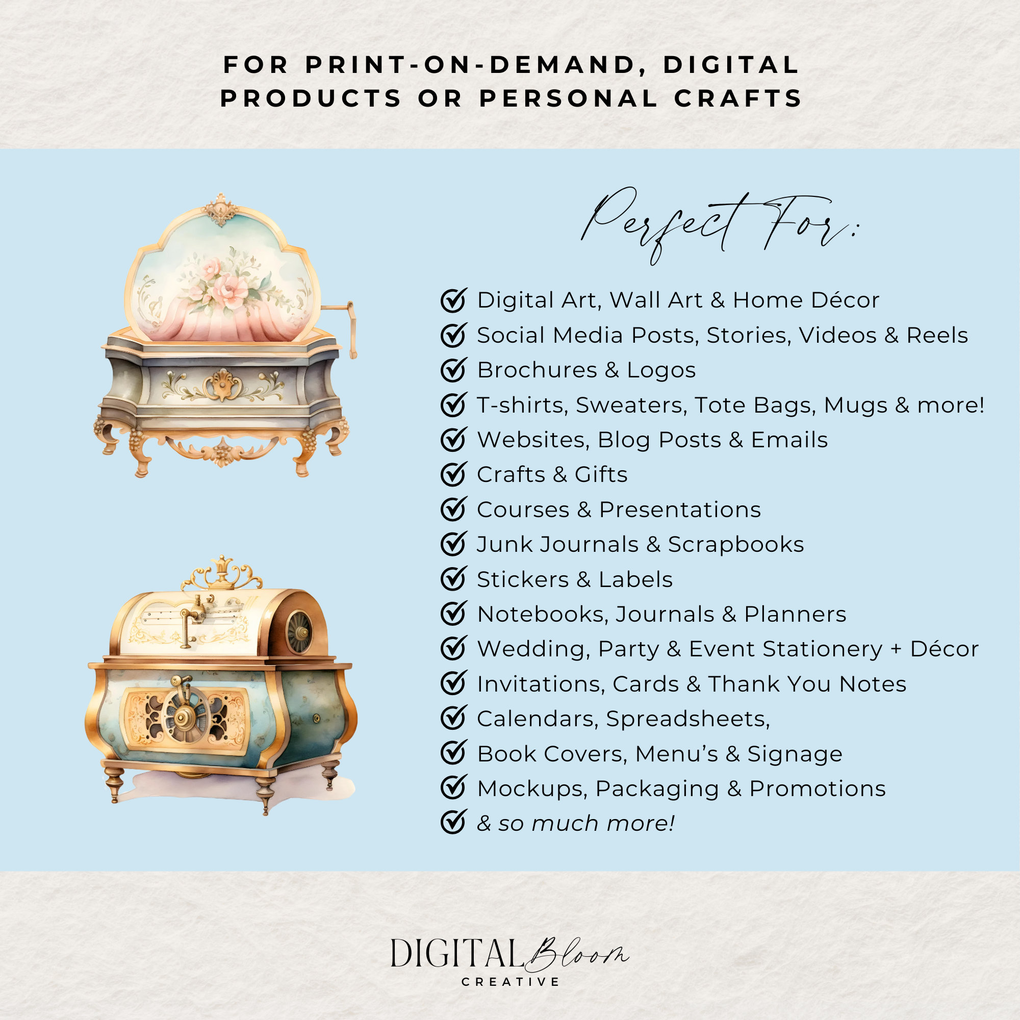 Music Box Clipart, Jewelry Box Clip Art, Antique Victorian, Vintage ...