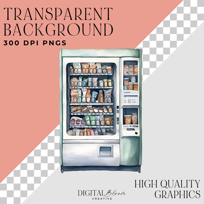 Vending Machine Clipart, Food PNG Graphics, Snack Machine, Candy ...