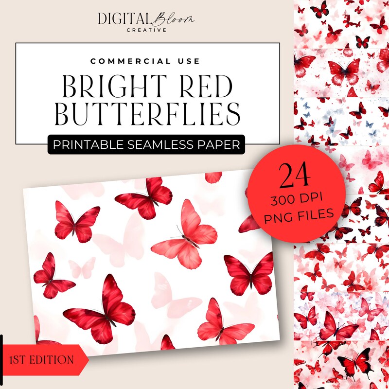 Red Butterfly - Etsy