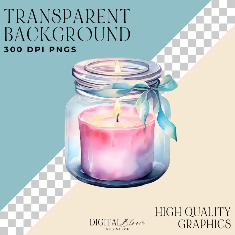 Candle Jar Clipart Scented Candles in Mason Jars Birthday Party Clip ...