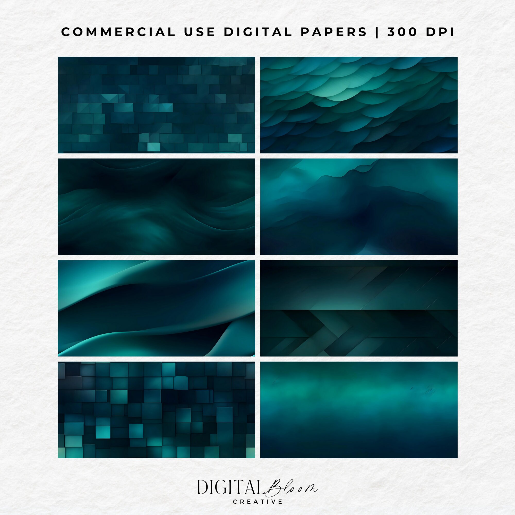 Seamless Printable Dark Teal Aqua Moody Pattern Background Scrapbooking ...