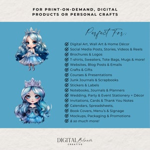 Lce Princess Clipart Fantasy Snow Queen Clip Art Magic Winter Chibi ...