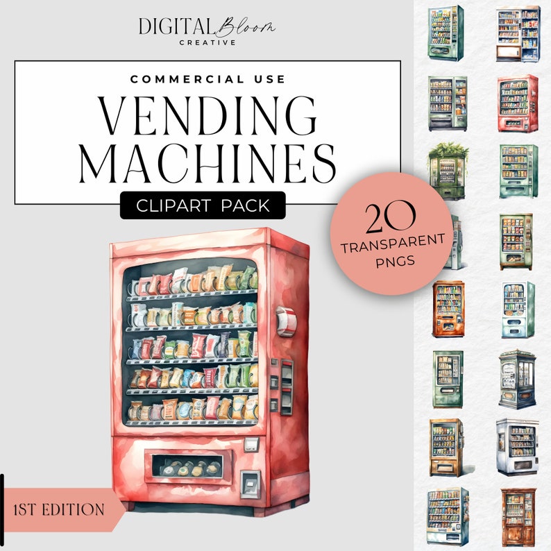 Vending Machine Clipart, Food PNG Graphics, Snack Machine, Candy ...