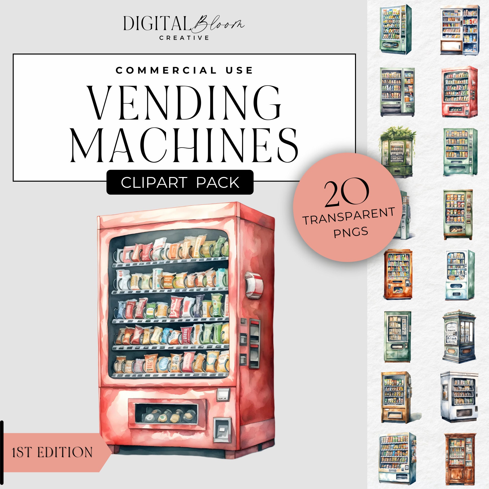 Vending Machine Clipart, Food PNG Graphics, Snack Machine, Candy ...