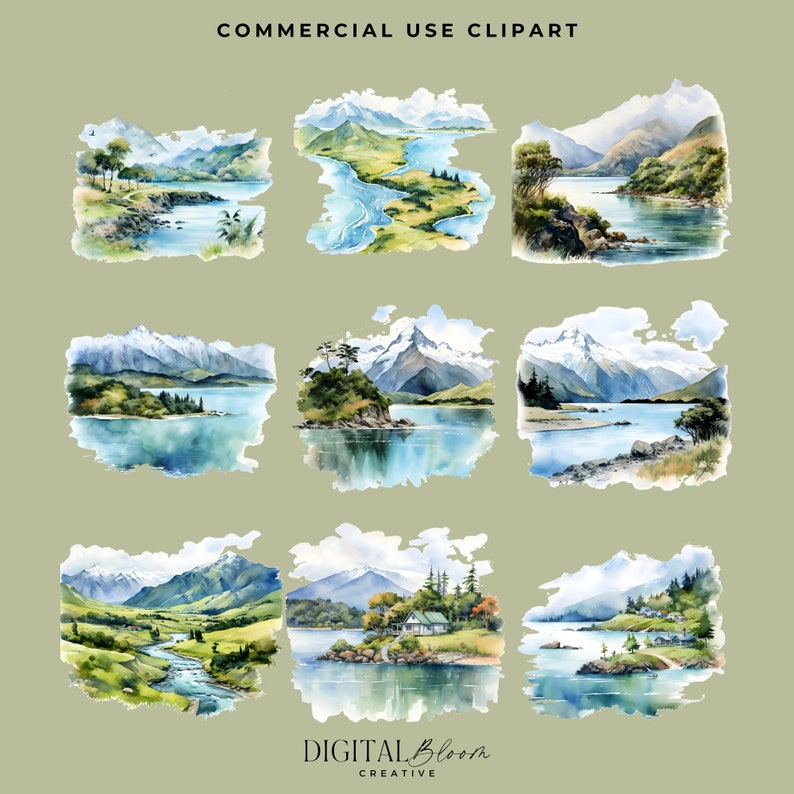 New Zealand Clipart, NZ Landscape PNG, Kiwi Countryside, New Zealand ...