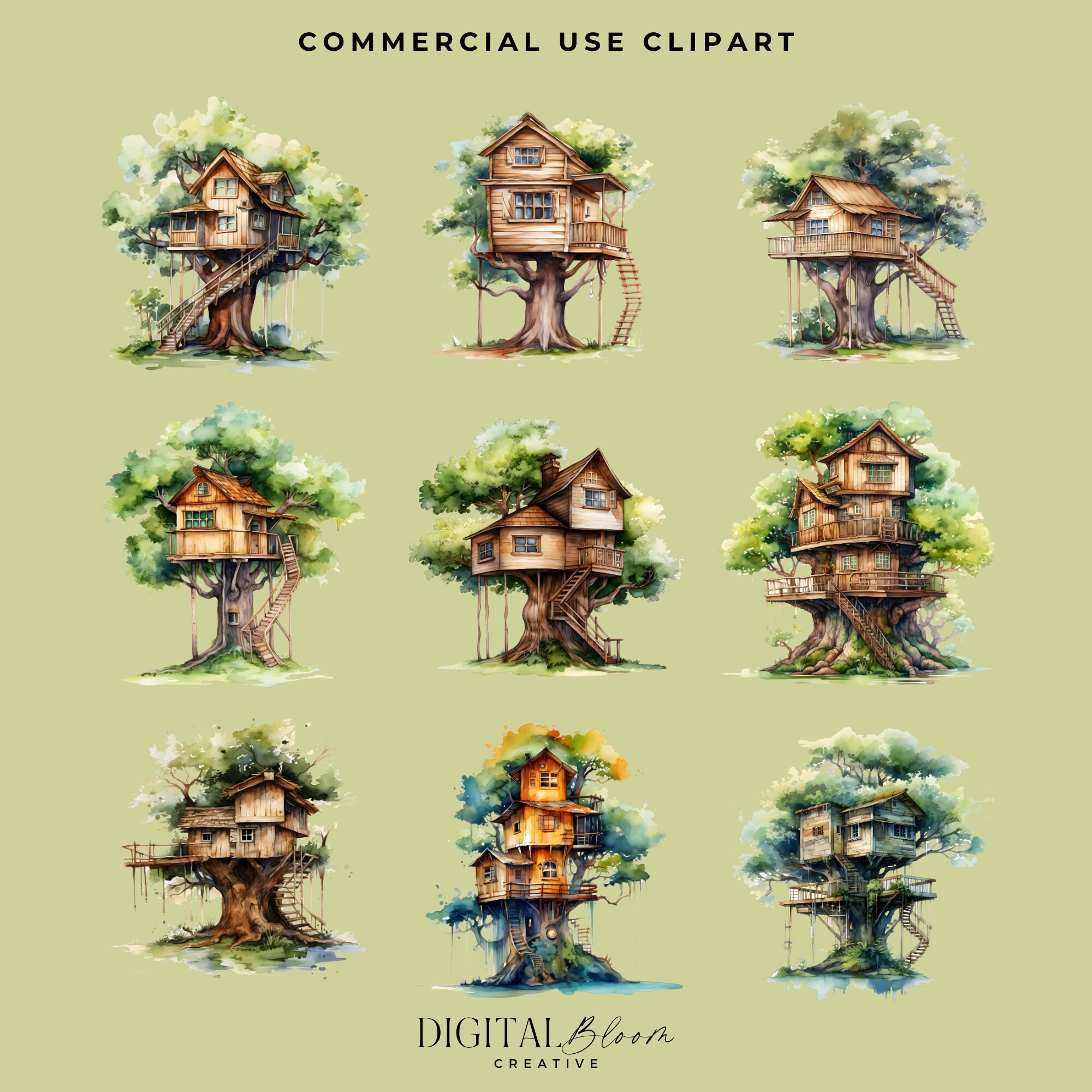Tree House Clipart Fantasy Children Treehouse Clip Art PNG Graphics ...