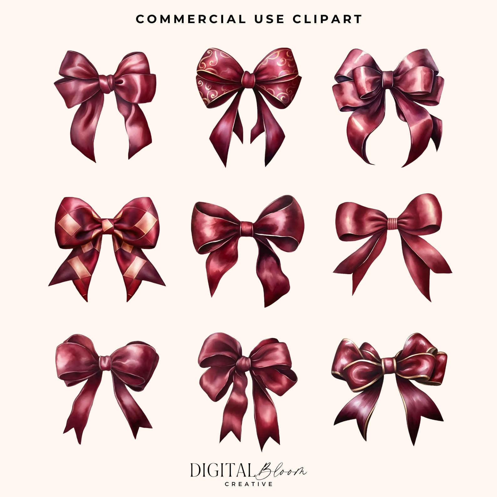 Ribbon Bow Clipart Transparent Png, Burgundy Red, Watercolor Coquette ...