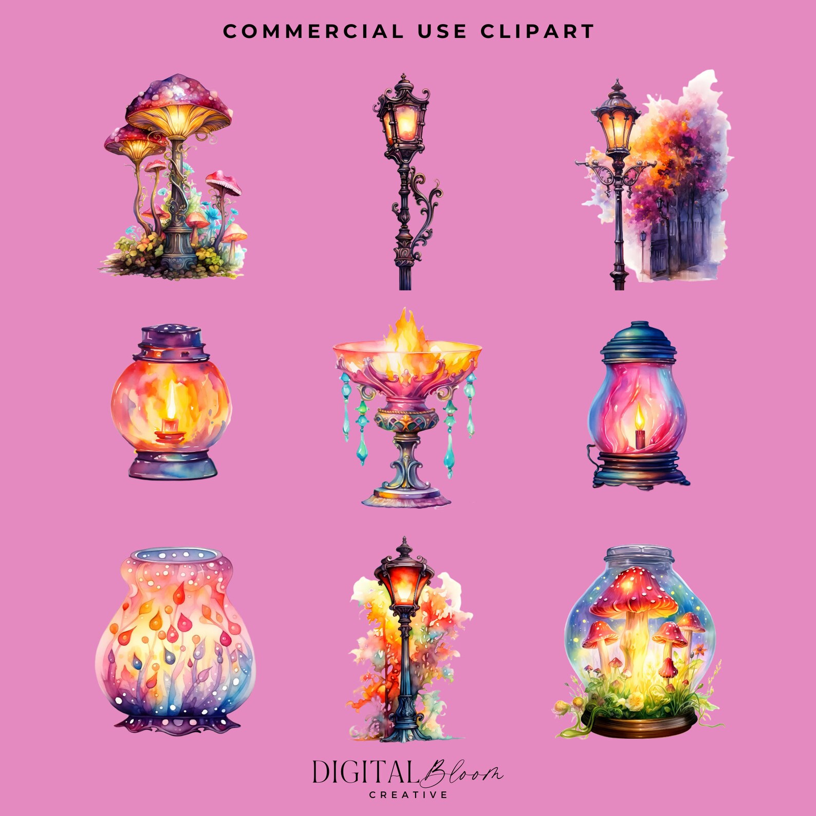Fairy Lamp Clipart Magical Bright Glowing Fantasy Lantern Clip Art PNG ...