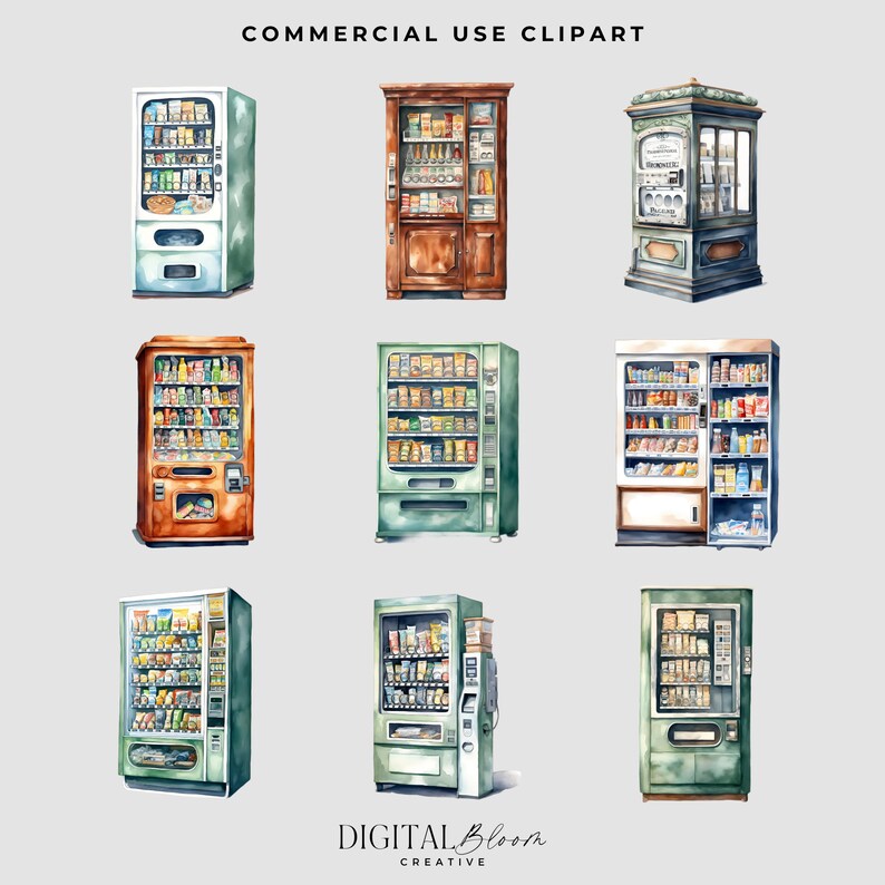 Vending Machine Clipart, Food PNG Graphics, Snack Machine, Candy ...