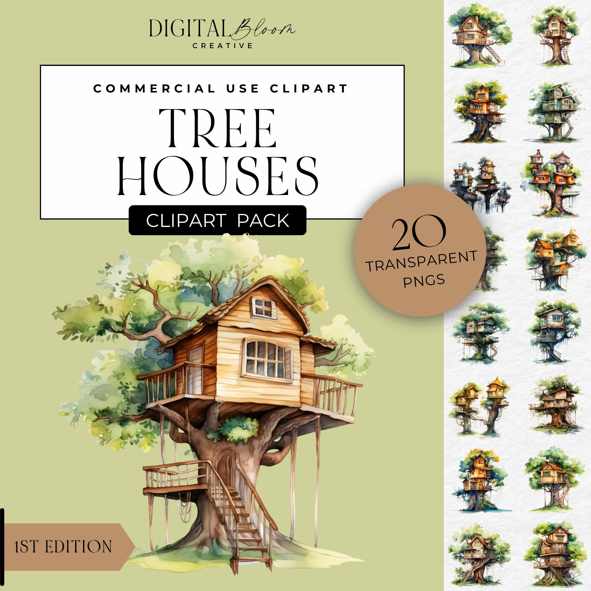 Tree House Clipart Fantasy Children Treehouse Clip Art PNG Graphics ...