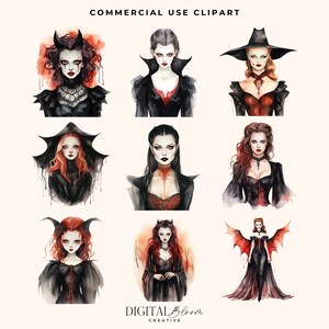 Vampire Clipart Spooky Female Girl Vampire PNG Graphics Quirky ...