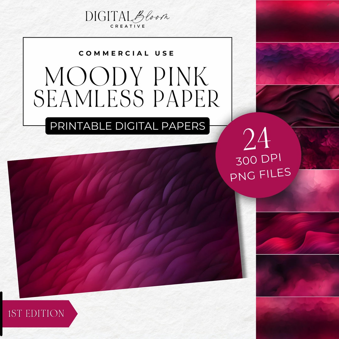 Seamless Printable Dark Pink Moody Pattern Background Scrapbooking ...