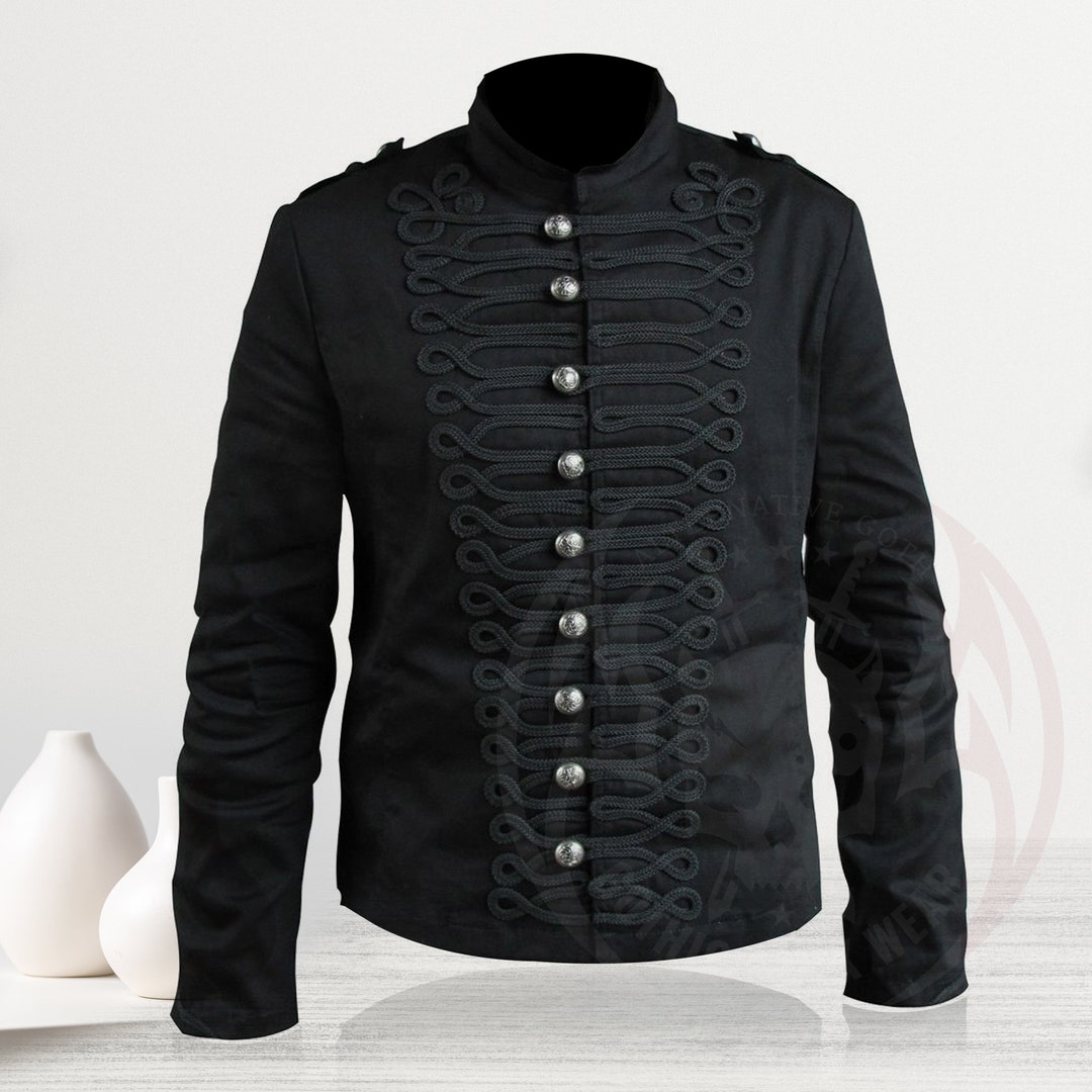 Handmade Men Gothic Military Parade Jacket Black Steampunk - Etsy