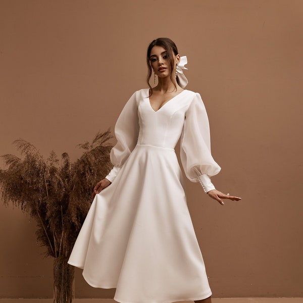 White Wedding Reception Dress - Etsy