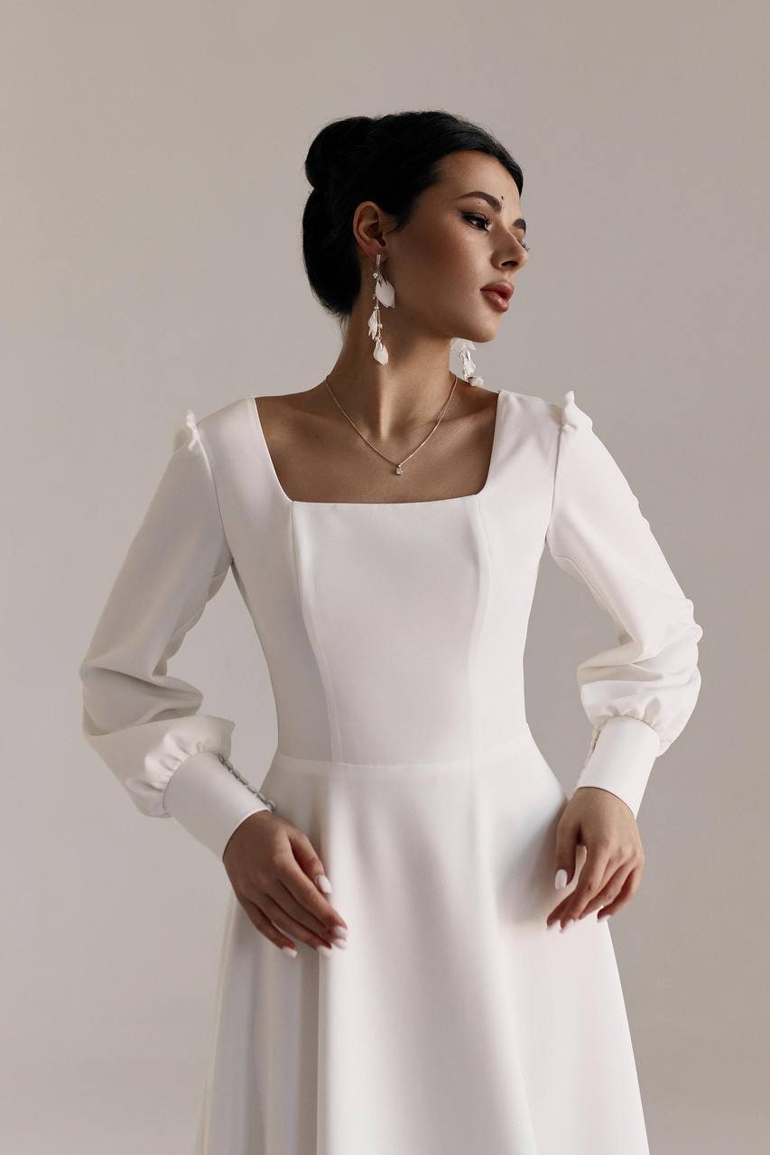 Simple Wedding Dress, Reception Dress, Civil Wedding Dress, Elopement ...