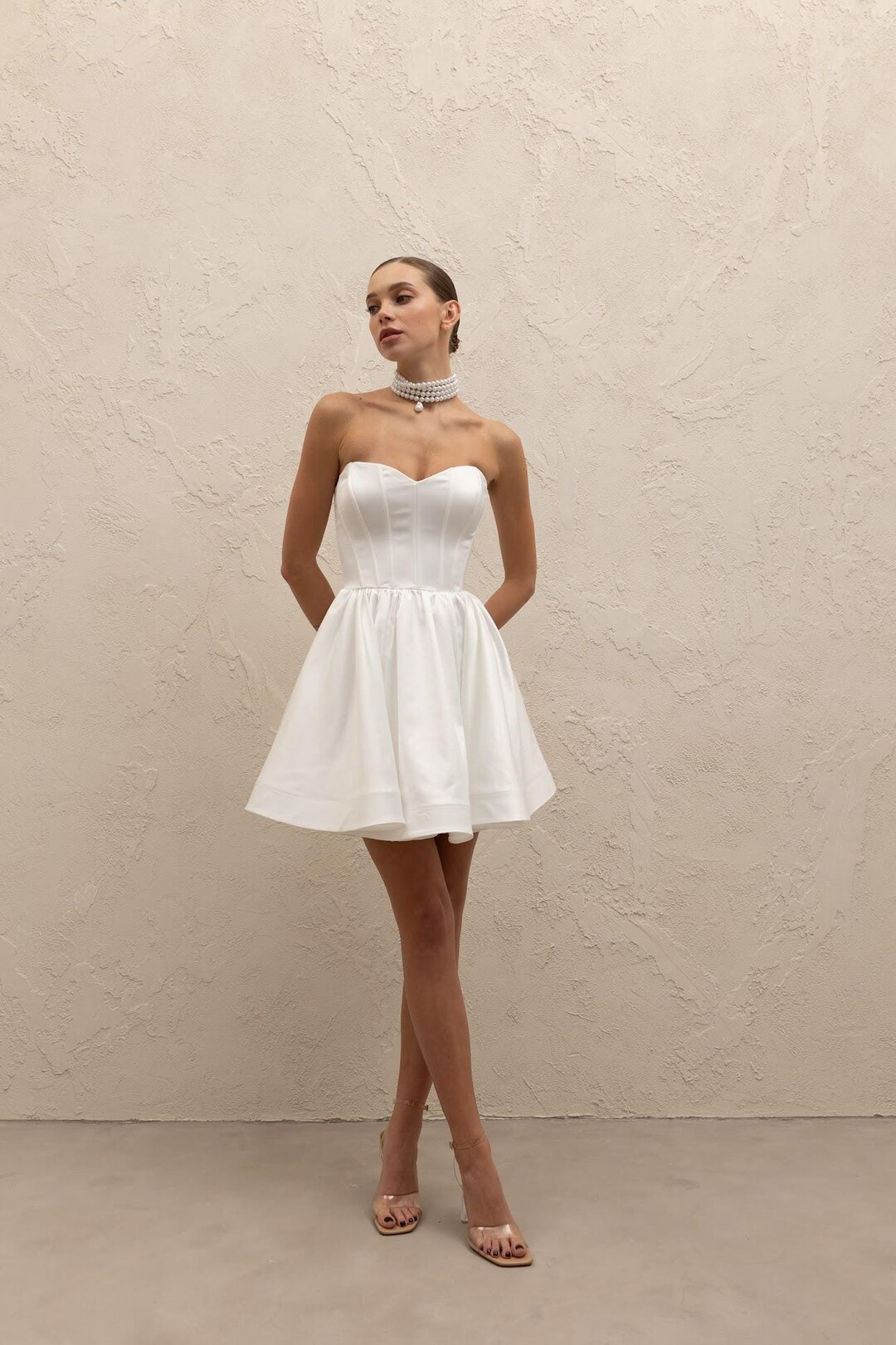 Mini Second Wedding Dress, Custom Bridal Shower Dress, Lace Civil ...