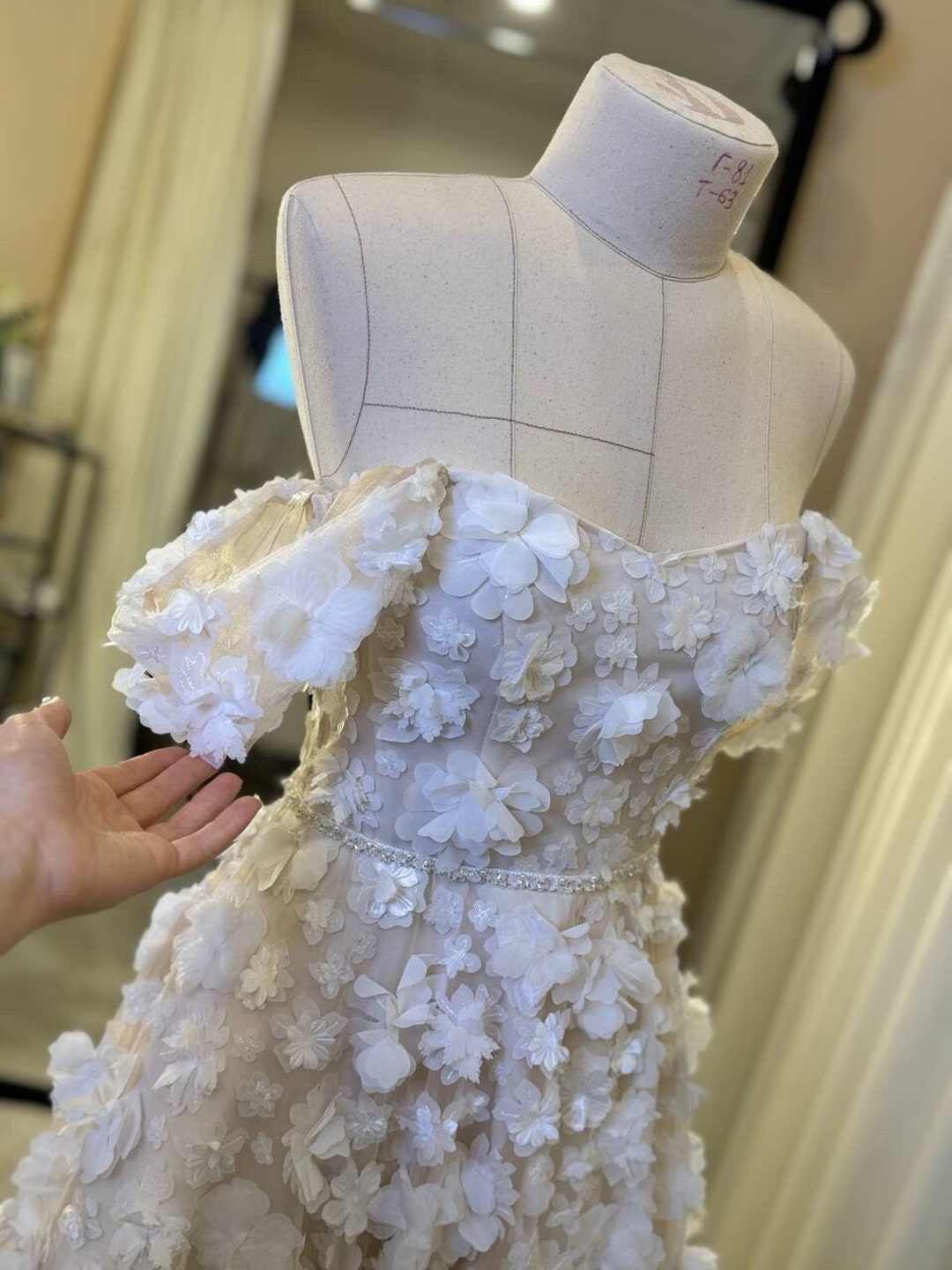 Lace Mini Wedding Dress, Off-shoulder Tulle Reception Dress - Etsy