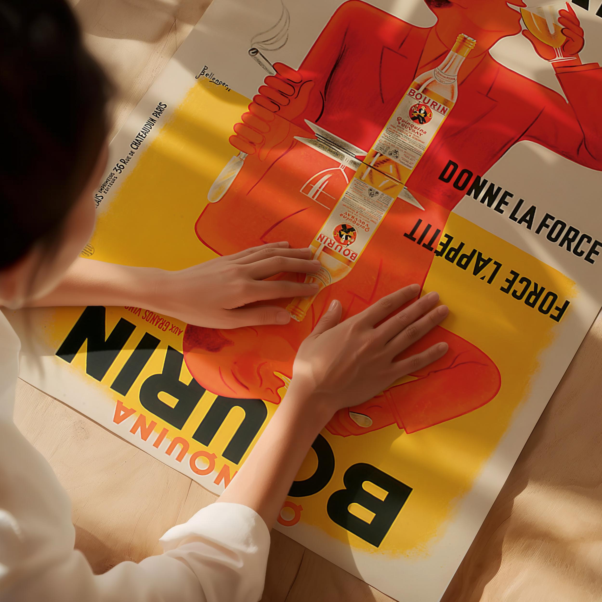 Vintage Bourin French Advertising Poster: Retro Restaurant Art (digital ...