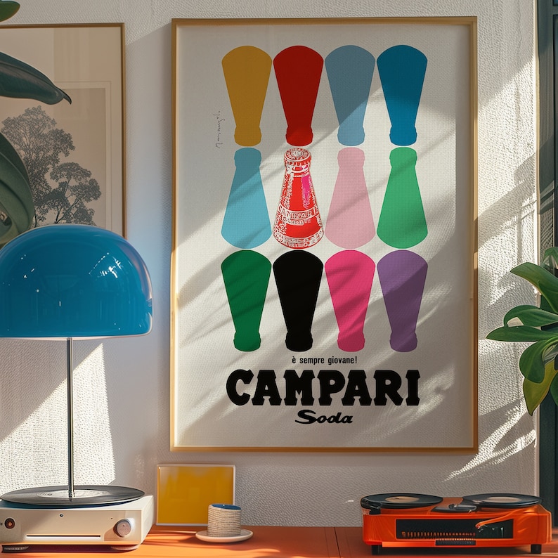 Vintage Campari Soda Print, Digital Download, Retro Printable Art ...