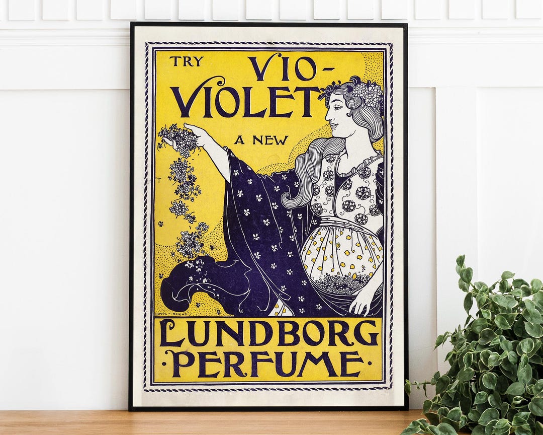 Vintage Lundborg Perfume Poster: Art Nouveau French Print (digital ...