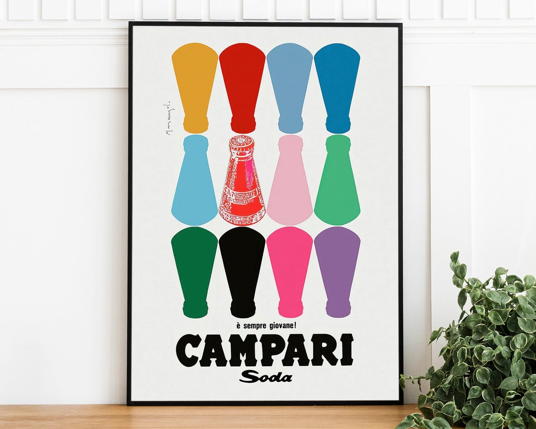 Vintage Campari Soda Print, Digital Download, Retro Printable Art ...