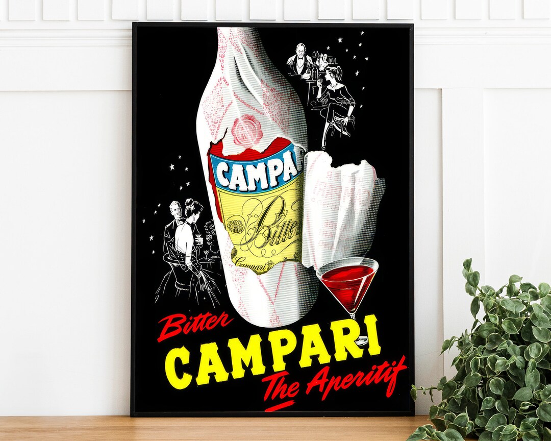 Vintage Campari Print, Digital Download, Retro Printable Art Poster ...
