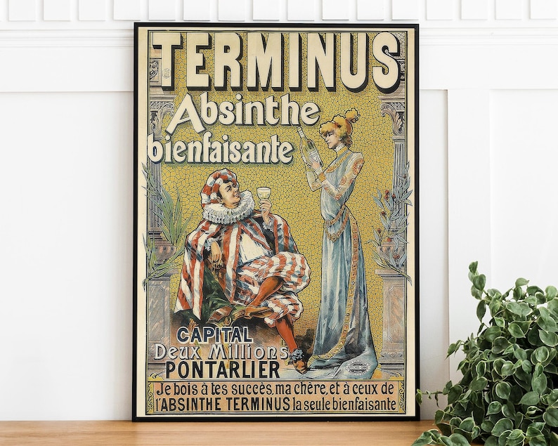 Vintage Terminus Absinthe Print, Digital Download, Retro Printable ...