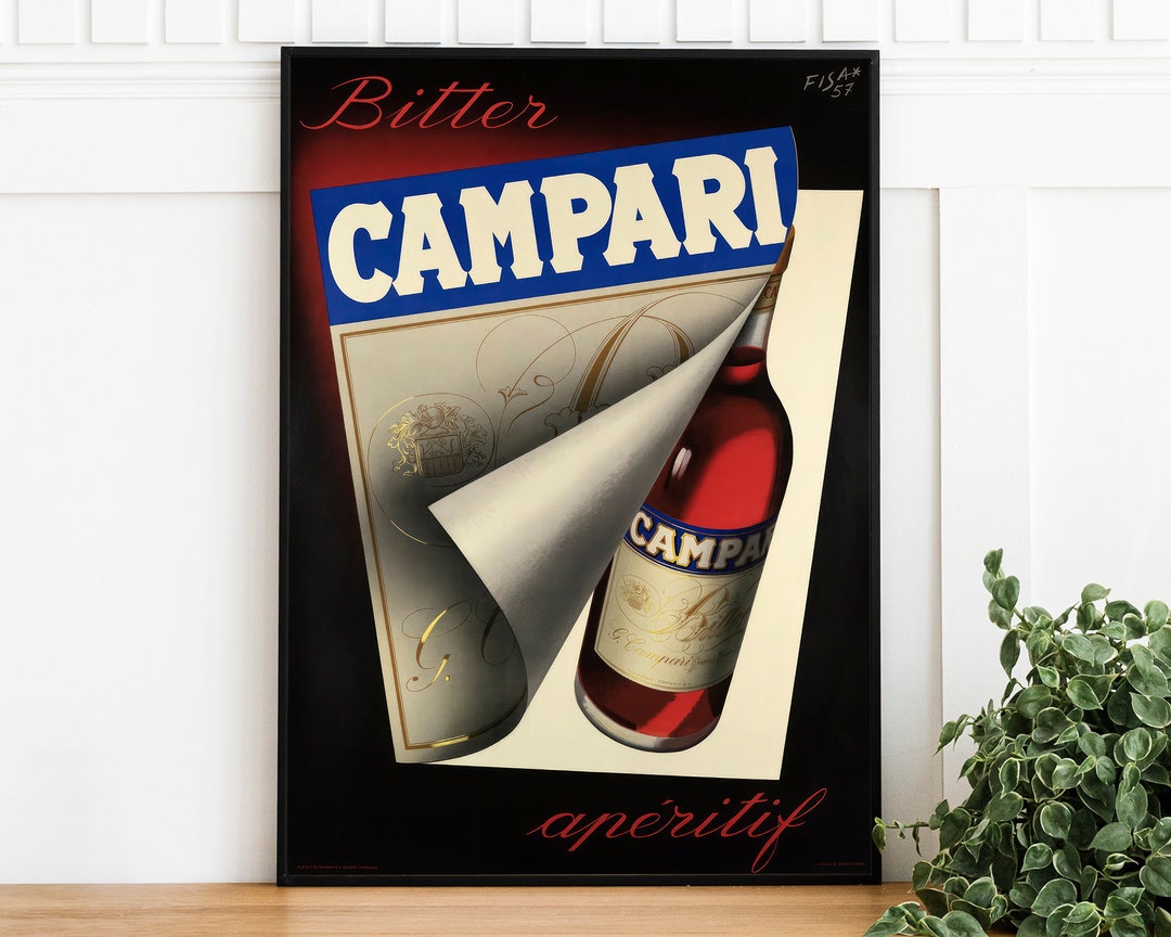 Retro Bitter Campari Print, Digital Download, Retro Printable Art ...