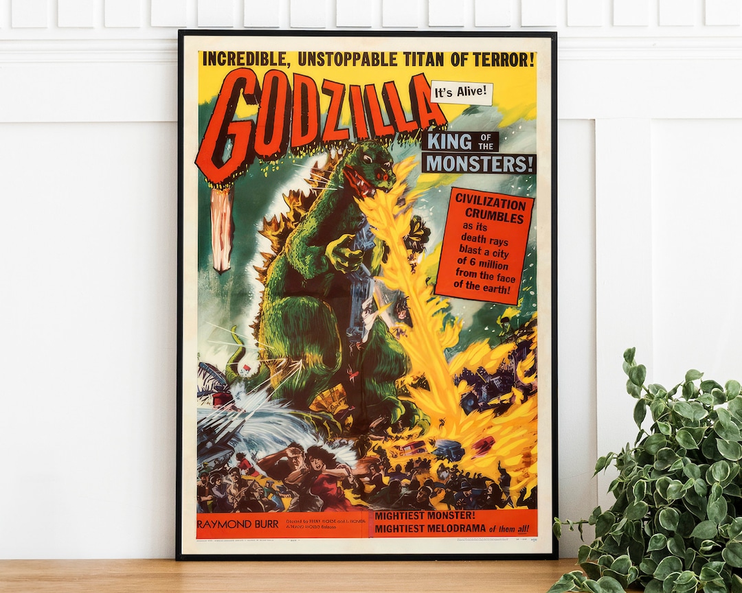 Classic Godzilla Movie Poster, Vintage Digital Download, Trendy Wall ...