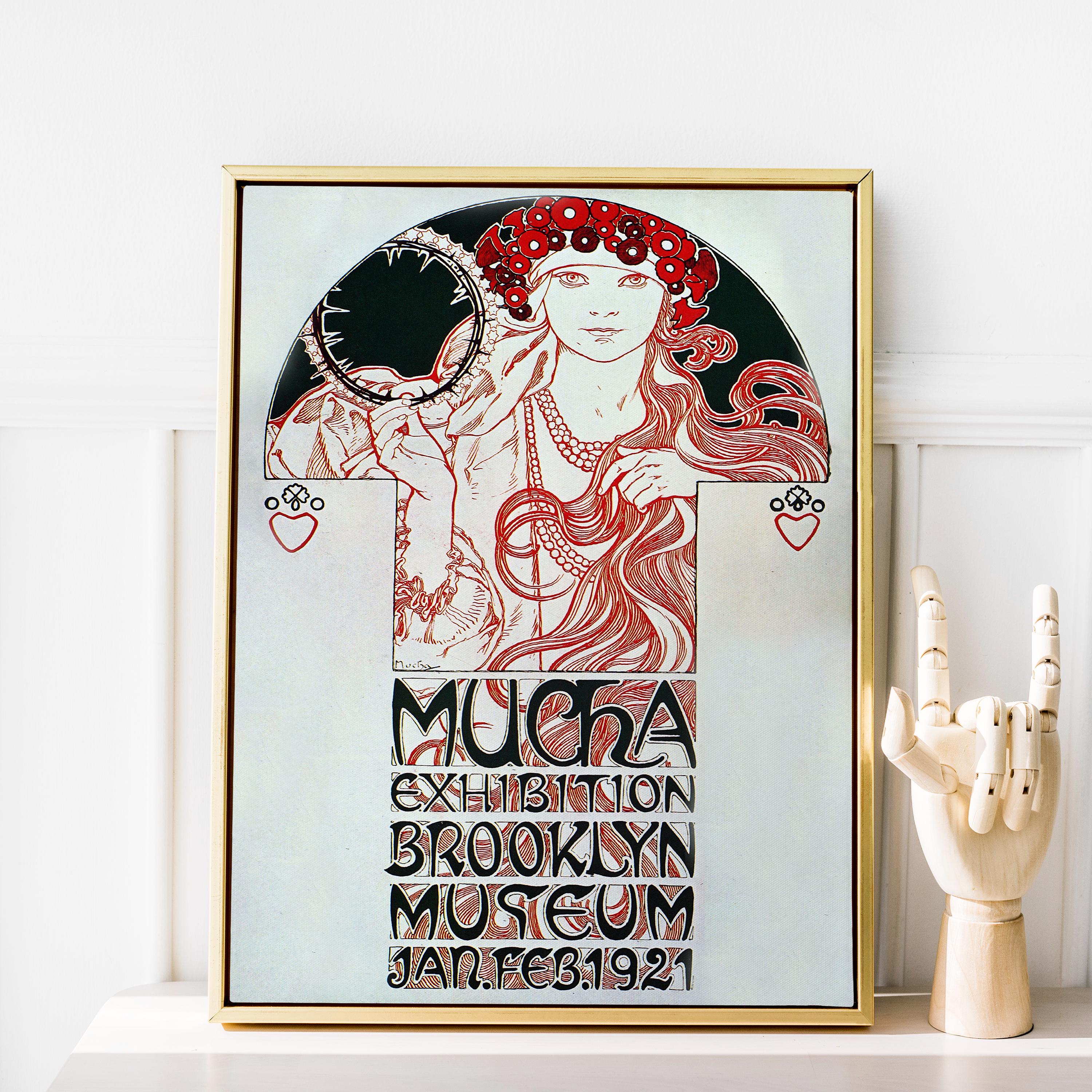 Vintage Alphonse Mucha Exhibition Poster, Art Nouveau Digital Download ...