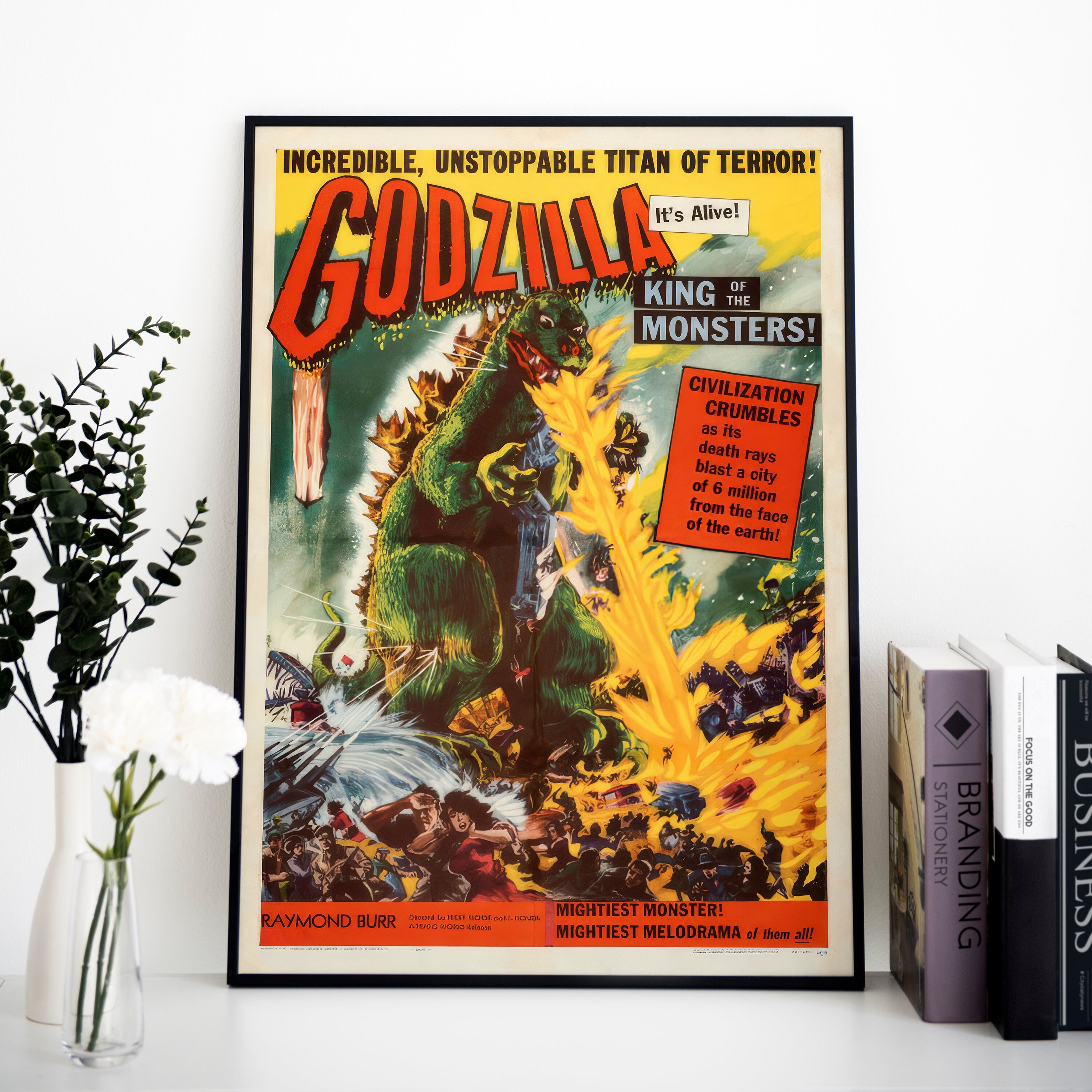 Classic Godzilla Movie Poster, Vintage Digital Download, Trendy Wall ...
