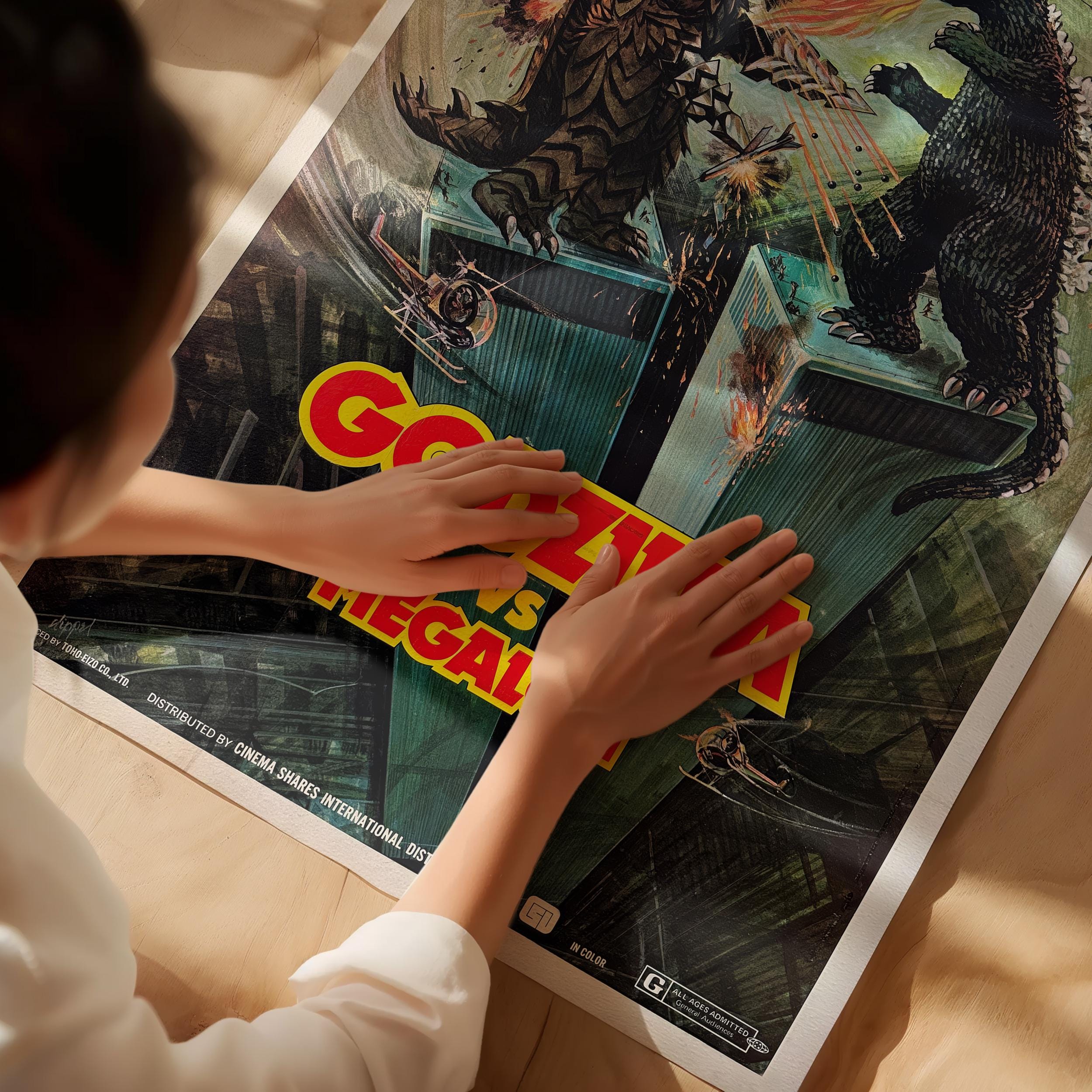Classic Godzilla Vs Megalon Movie Poster, Vintage Digital Download ...