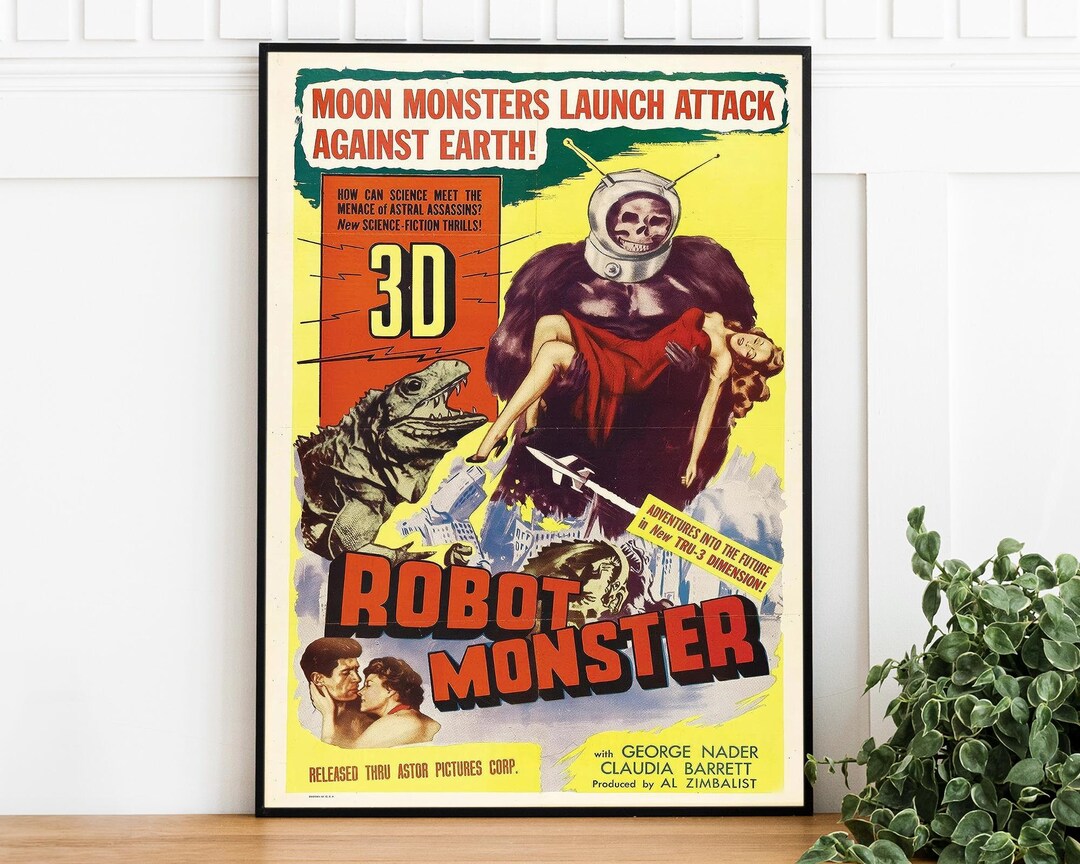 Robot Monster Movie Poster, Vintage Digital Download, Trendy Wall Art ...