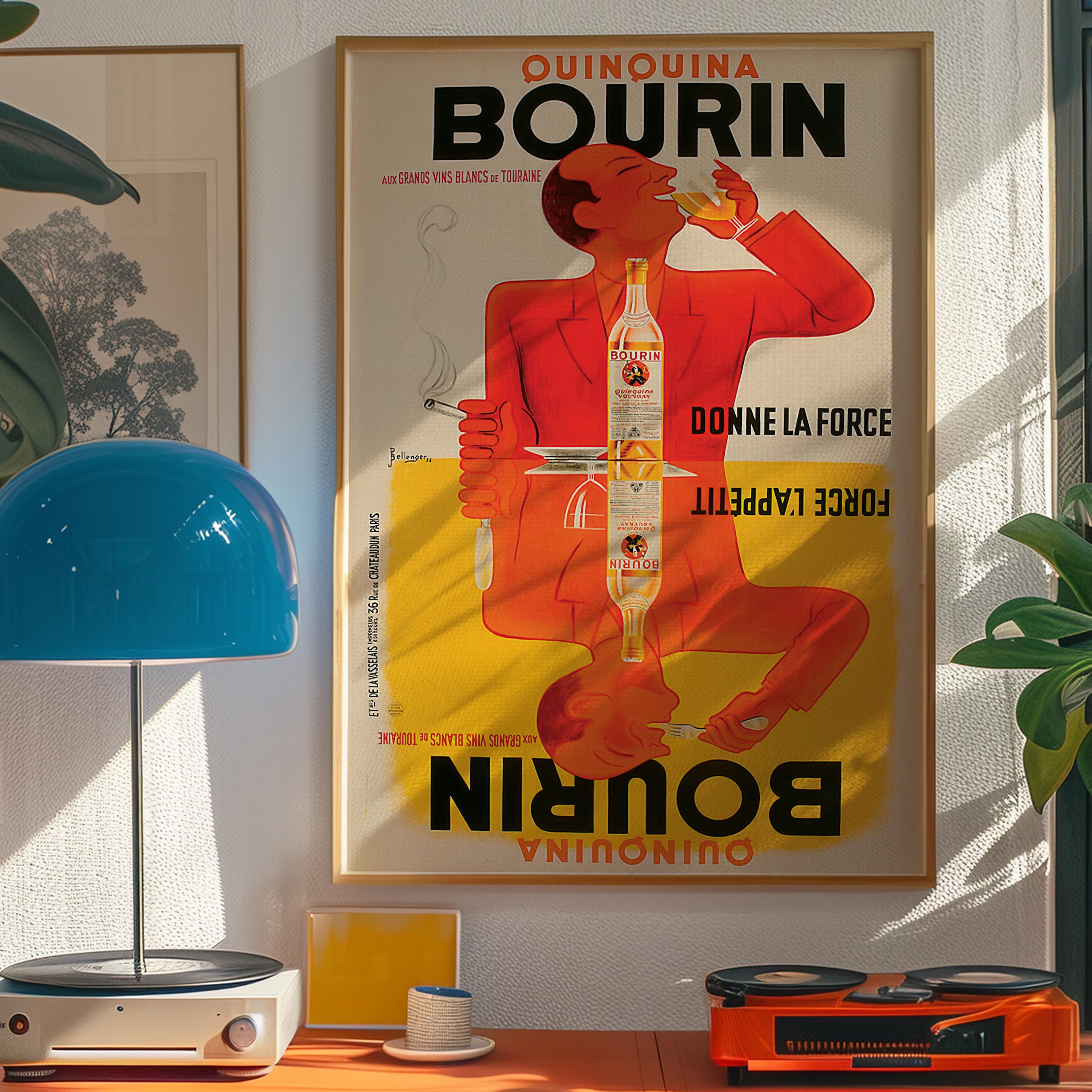 Vintage Bourin French Advertising Poster: Retro Restaurant Art (digital ...