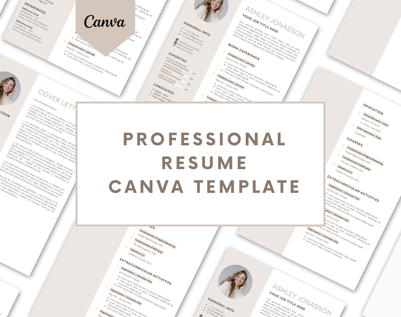 Aesthetic Beige and Pink Resume Template, ATS Friendly and Fully ...
